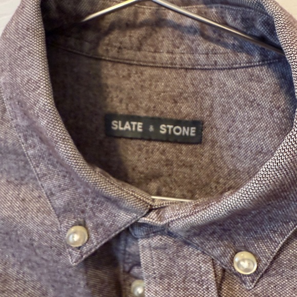 Slate & Stone | Shirts | Slate Stone Casual Gray And Purple Button Down ...
